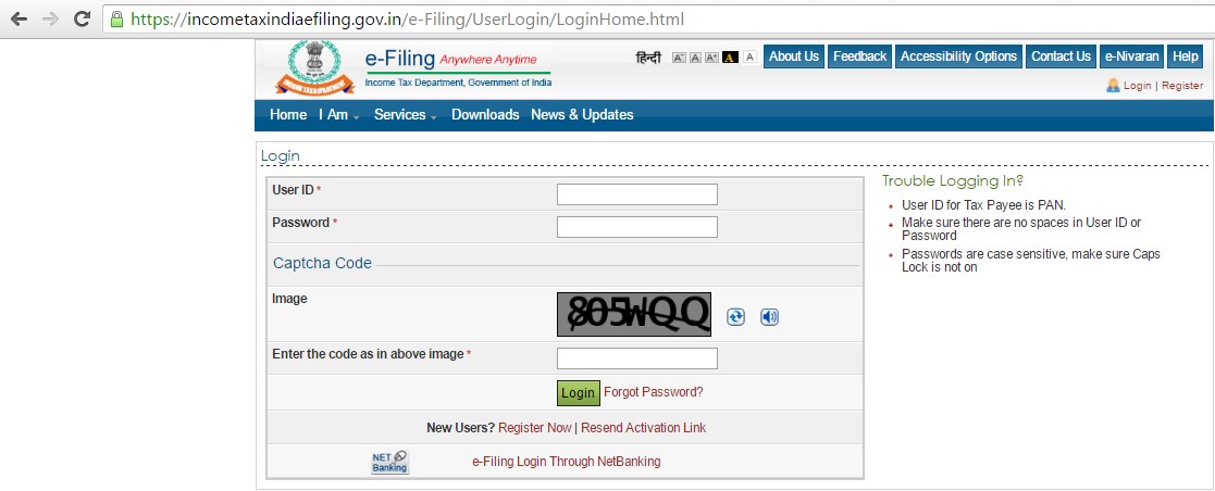 incometaxindiaefiling gov | Income Tax India efiling Login